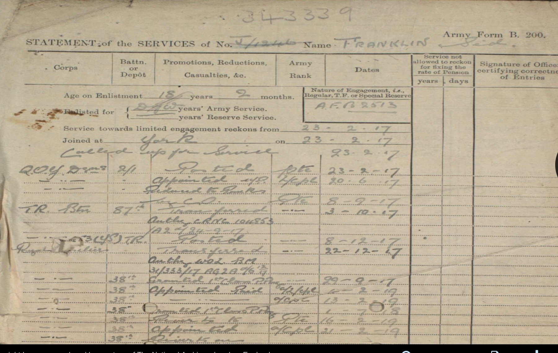 Can anyone help me understand WW1 Service Record - Air personnel and ...