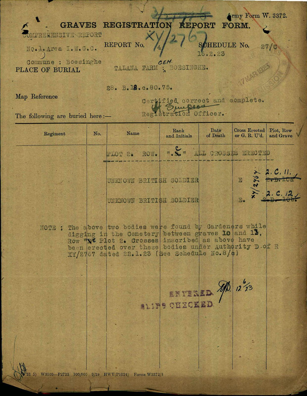 Graves Registration Report forms - silly question(s) - Interpreting ...