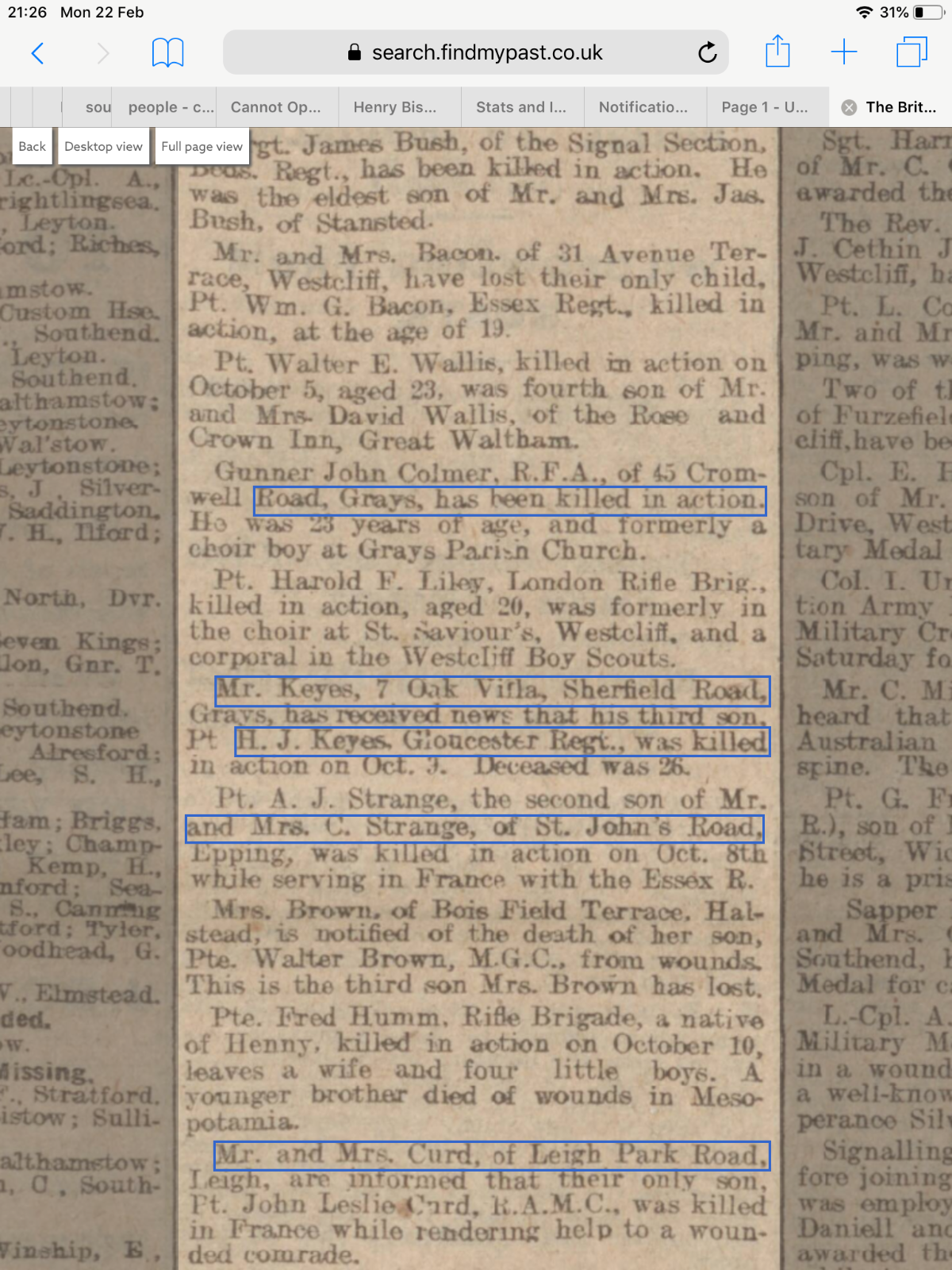 Notification of a Soldiers Death - Soldiers and their units - The Great ...