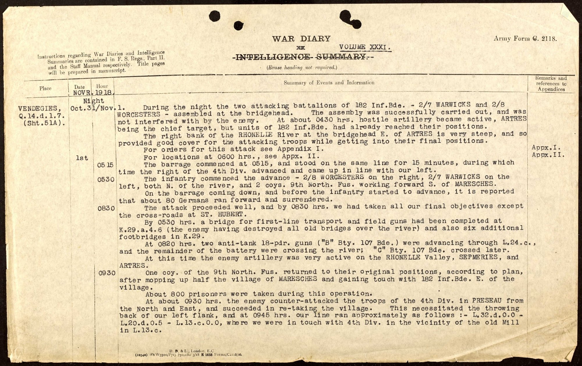 Maps showing where 61st battalion Machine Gun Battalion (Infantry) 61st ...