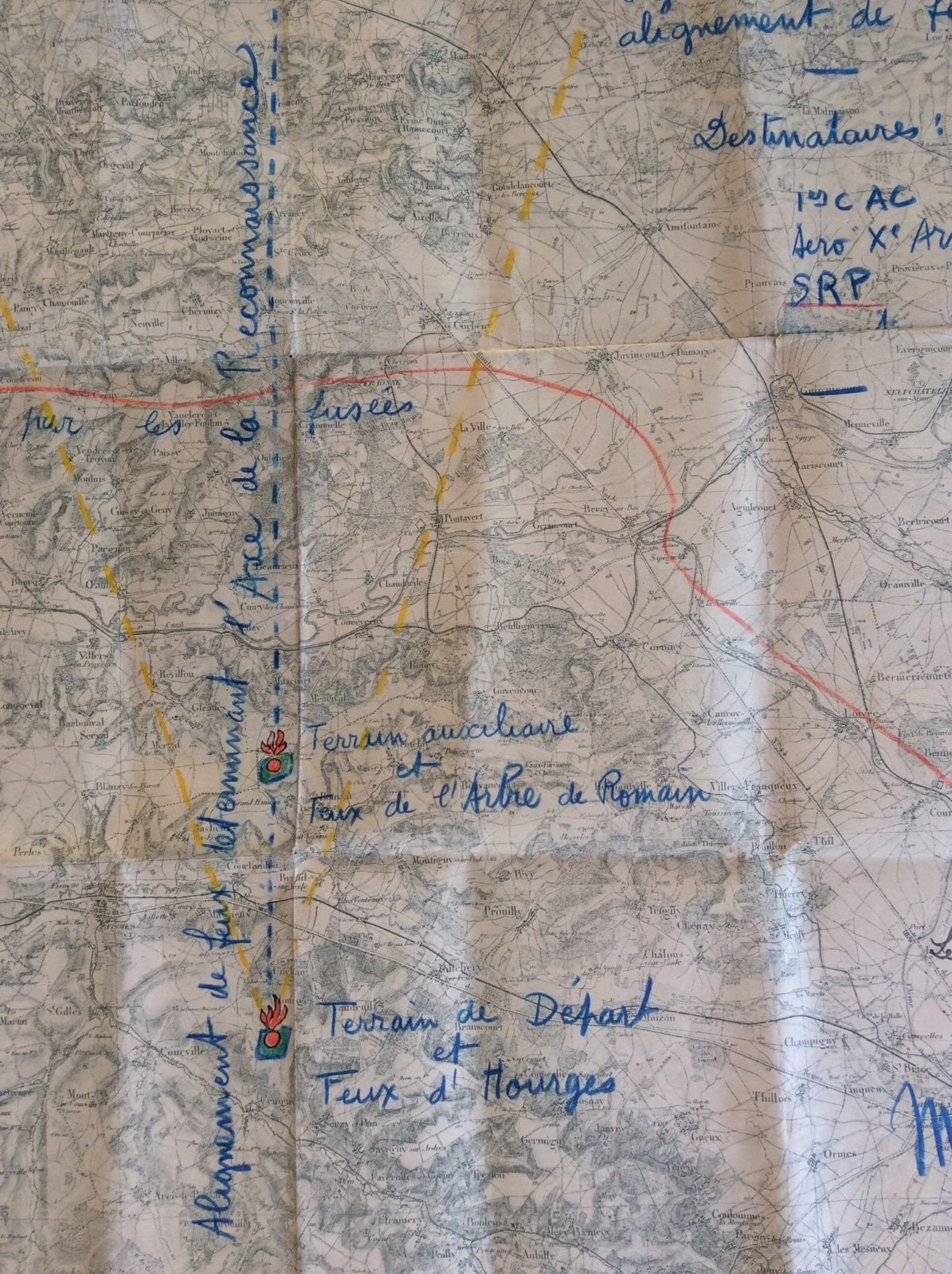 French Night Flying Map - Air personnel and the war in the air - The ...
