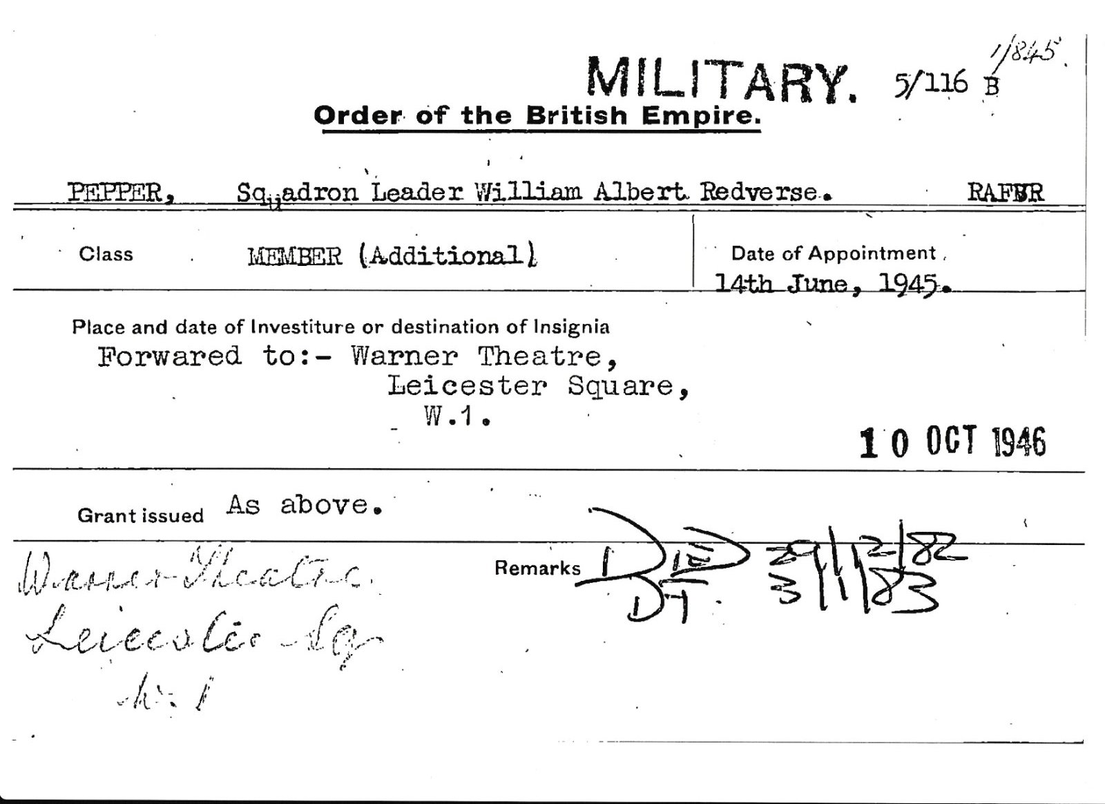 Deciphering flying record of 2Lt W. A. R. Pepper, RAF - Air personnel ...