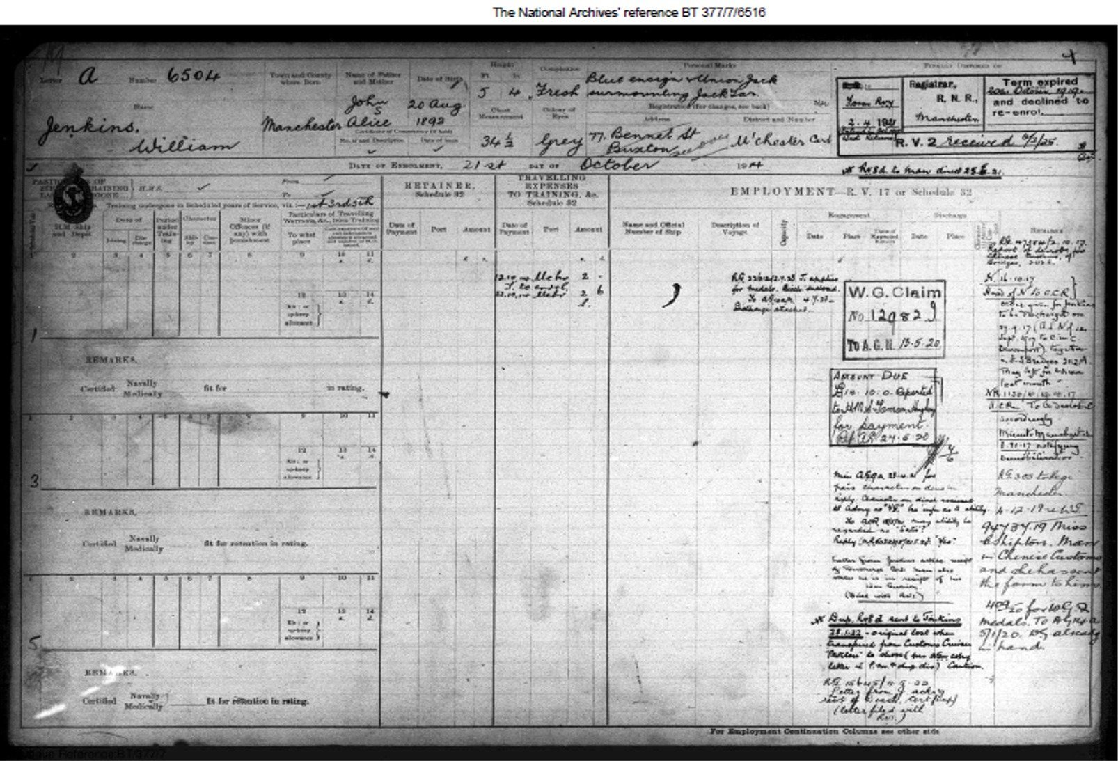 Naval Service Records - Interpreting documents - The Great War (1914 ...