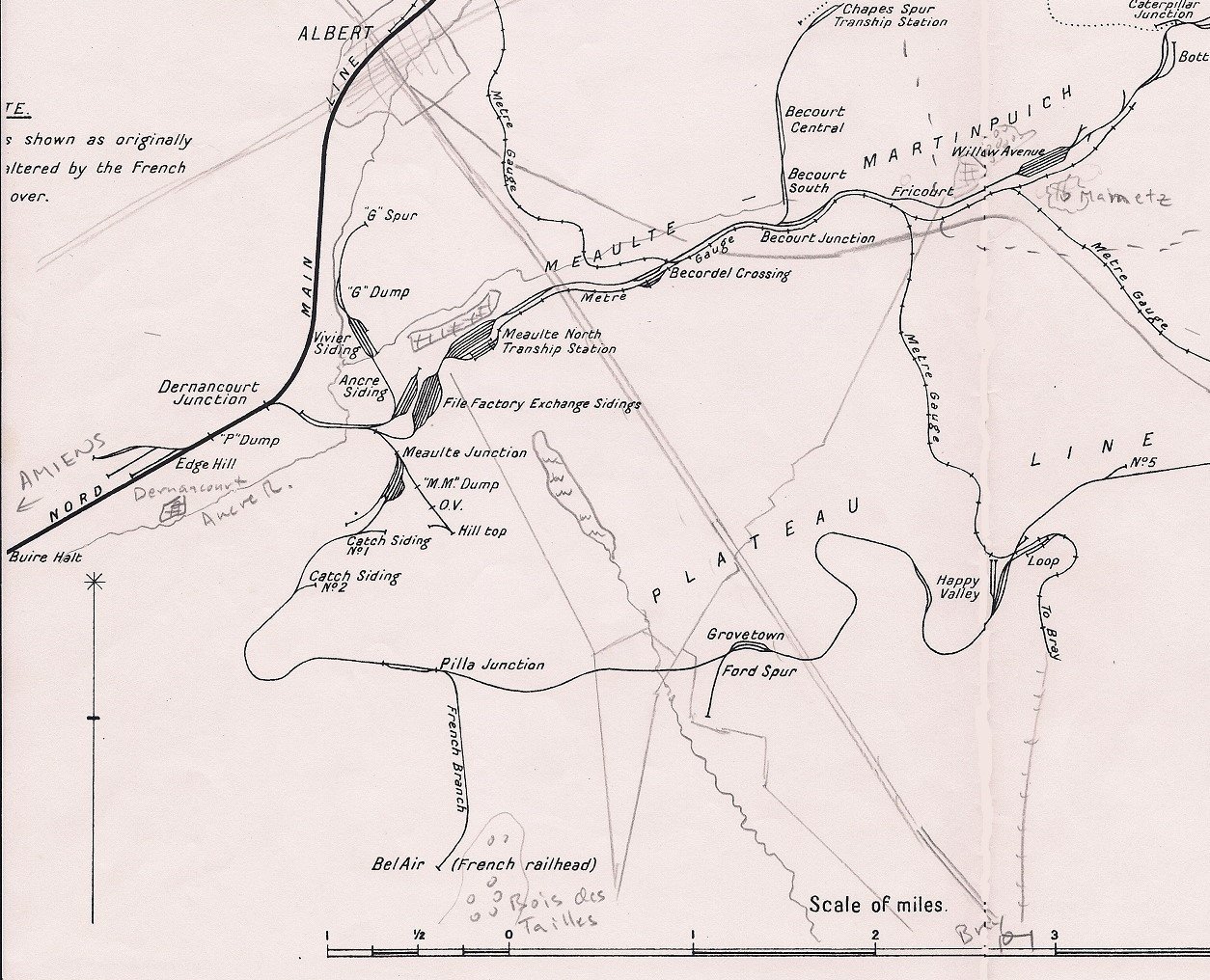 The Loop railhead - between Bray sur Somme and Fricourt - The Western ...