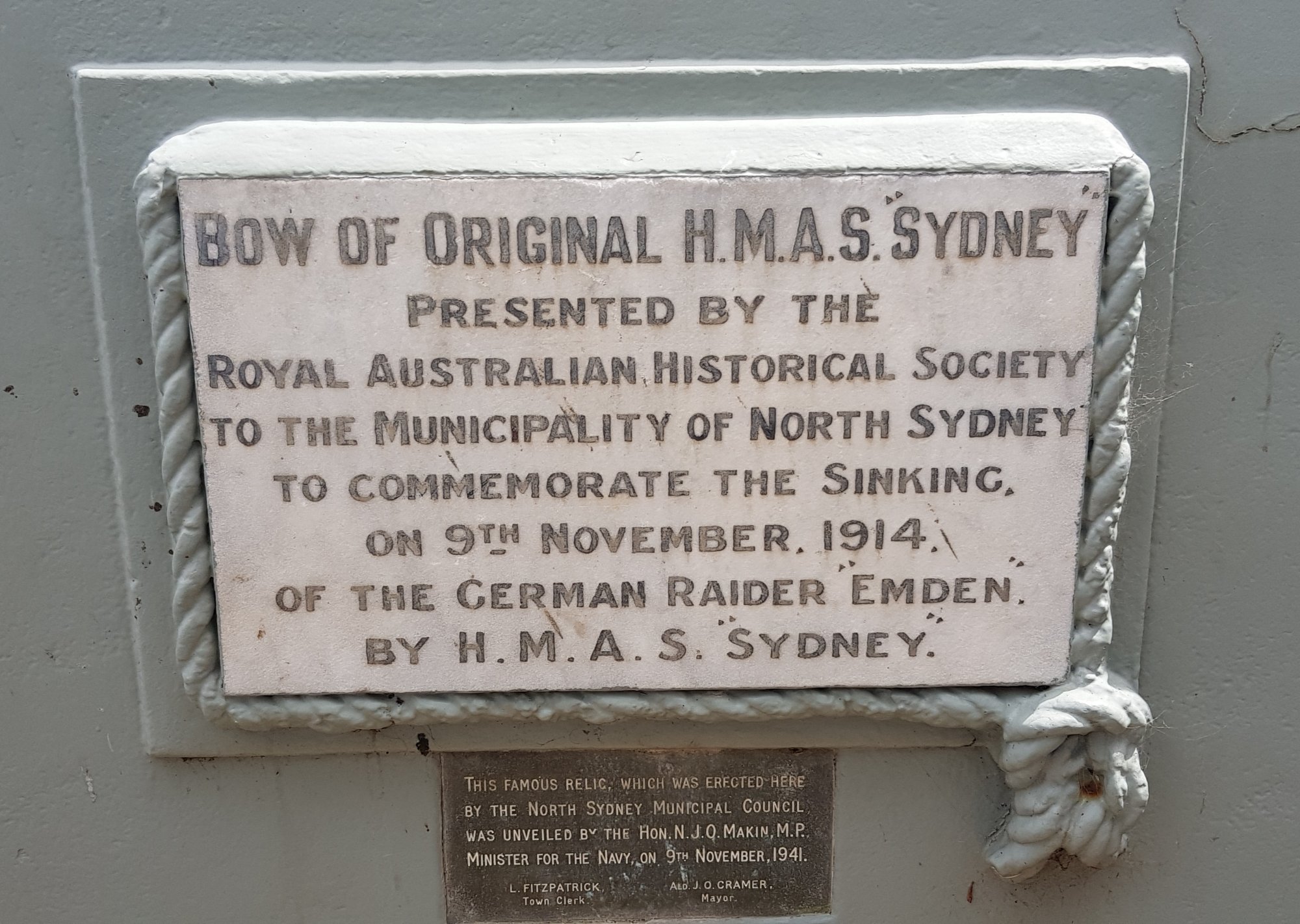 HMAS Sydney - part of original bow section - Sailors, navies and the ...