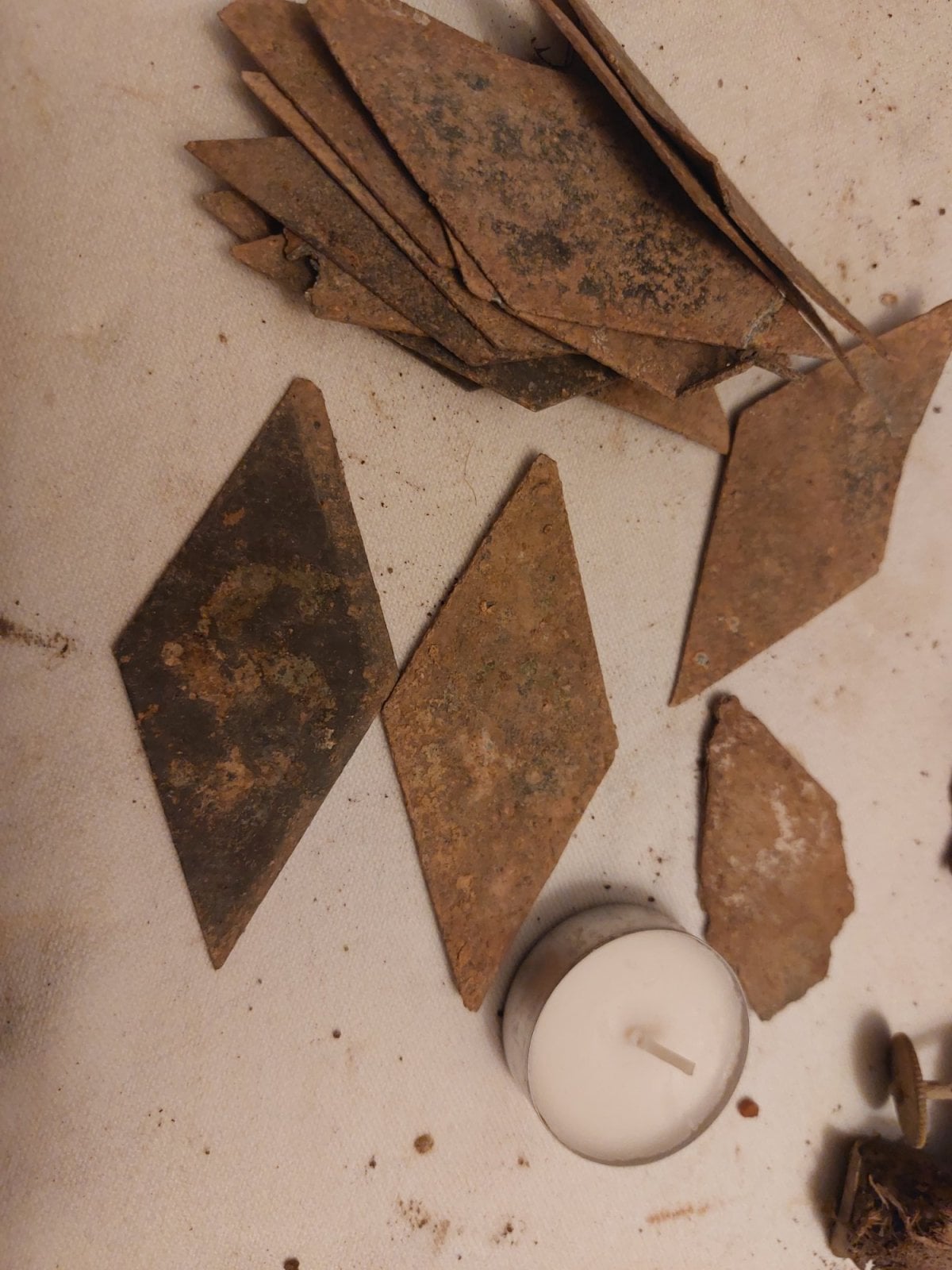 Self-made diamond shaped plates sowed on uniform/backpacks - Other ...