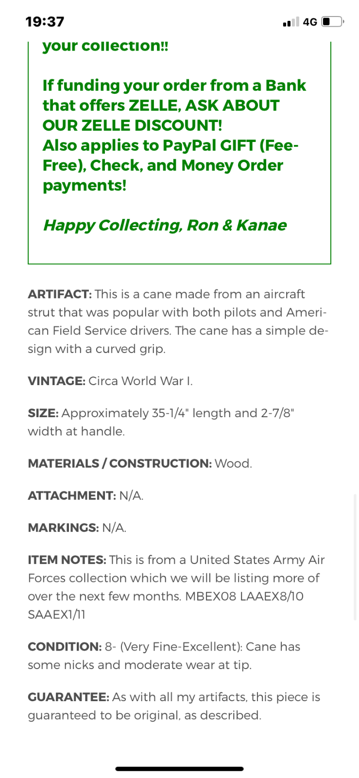 Do you think this is RAF ww1 walking stick strut or prop - Air ...