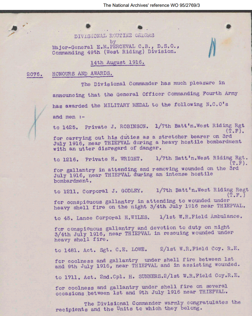 Military Medal Citations - Medals - The Great War (1914-1918) Forum