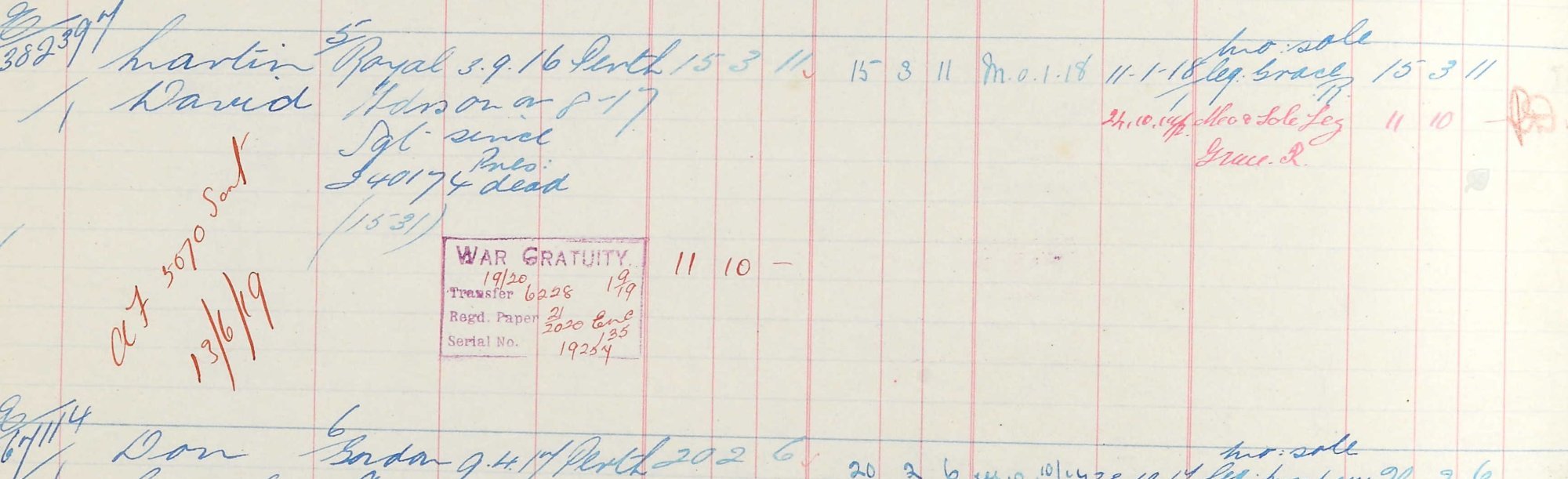Sergeant David Ogilvy Martin, 1531 4/5 Black Watch: Strange entry in ...