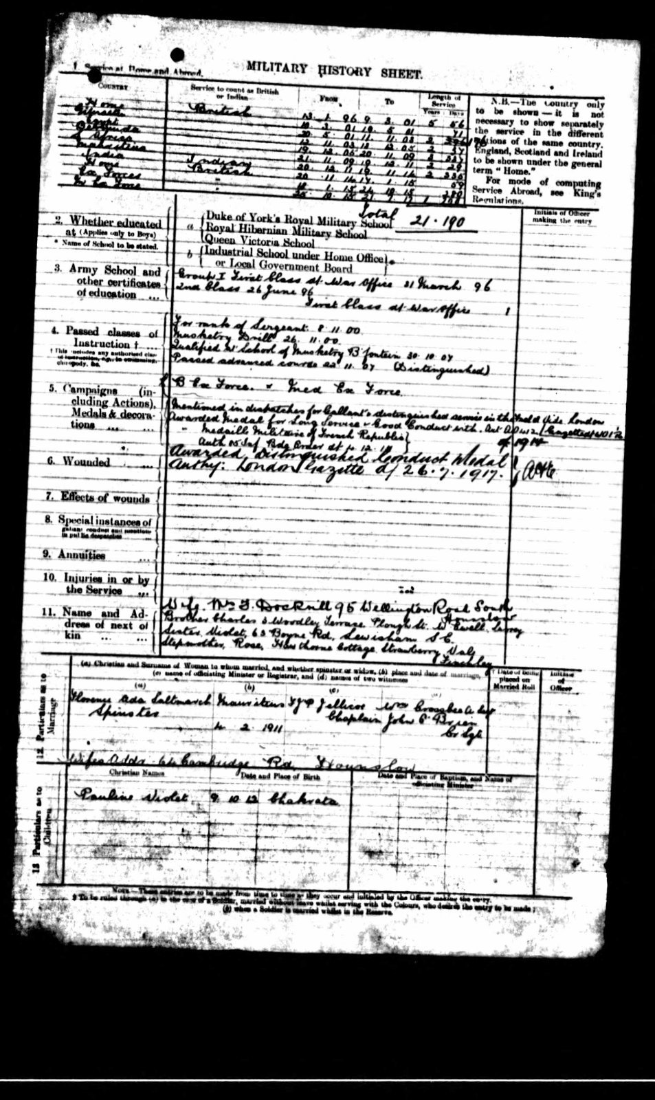 Quartermaster (Hon. Lieutenant) Henry Francis Douglas Dockrill, 2nd ...