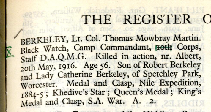 Lieutenant-Colonel Thomas Mowbray Martin Berkeley - The Black Watch ...