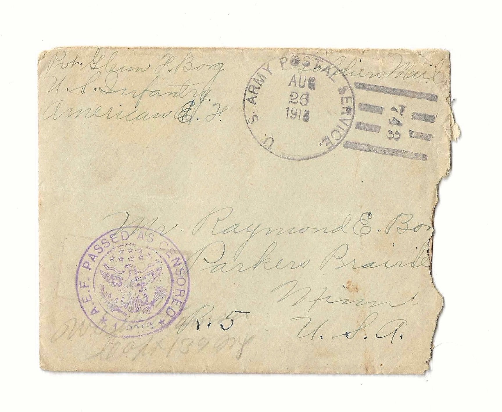 WW1 Era Letter Written by American Soldier in the Trenches of France ...
