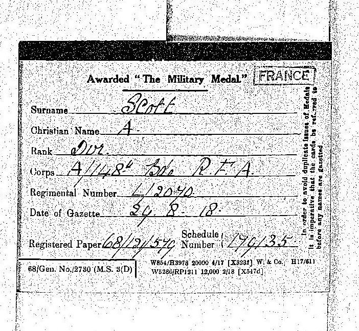 RFA L/2070 Driver A Scott - Soldiers and their units - The Great War ...