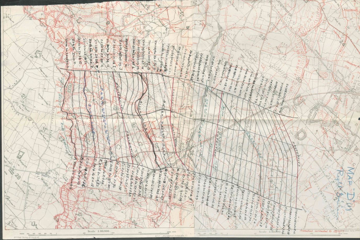 Passchendaele yellow red blue line on map (Sussex ) Help for location ...