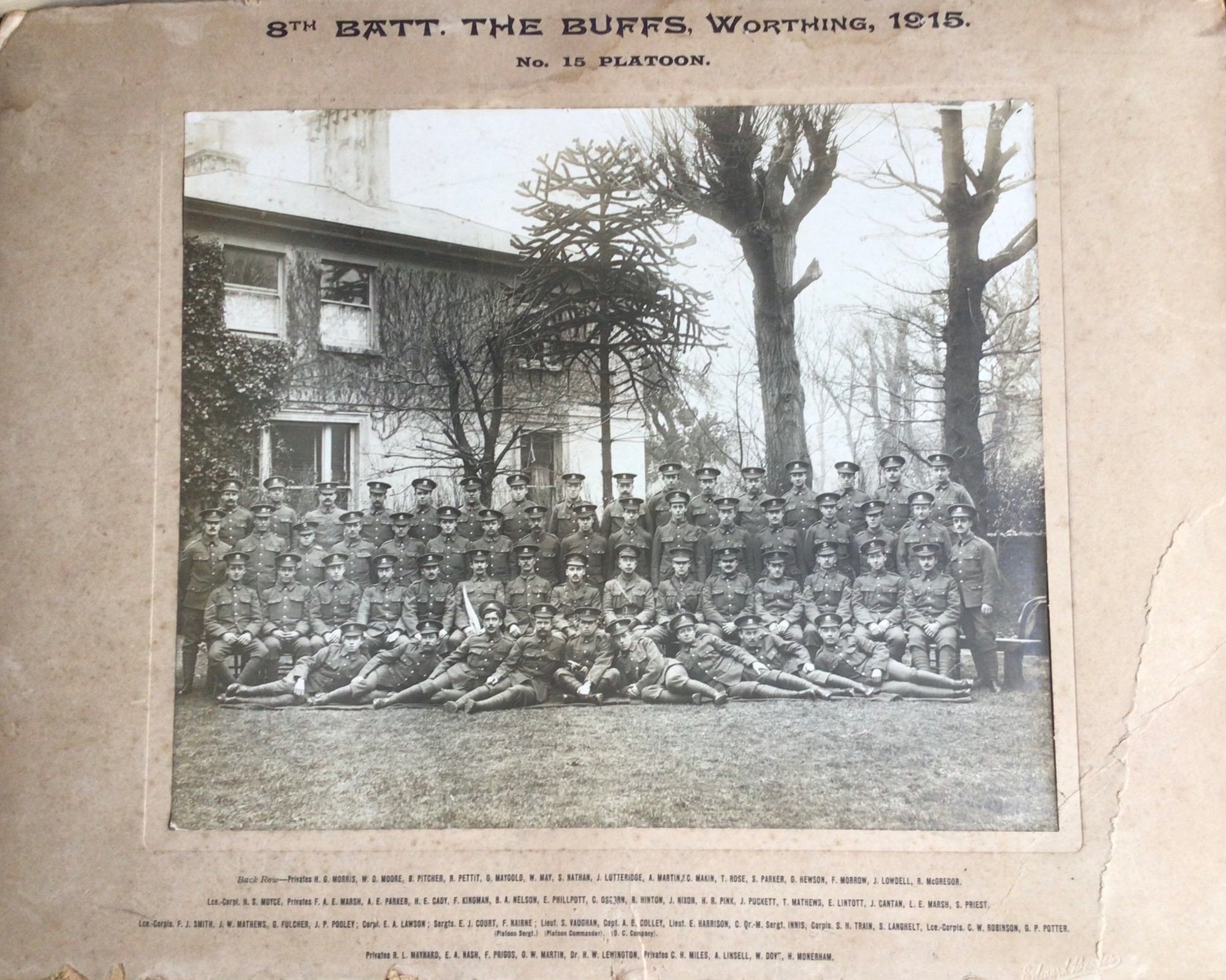 Named Group Photo - 8th Battalion, The Buffs, No 15 Platoon. - Soldiers ...