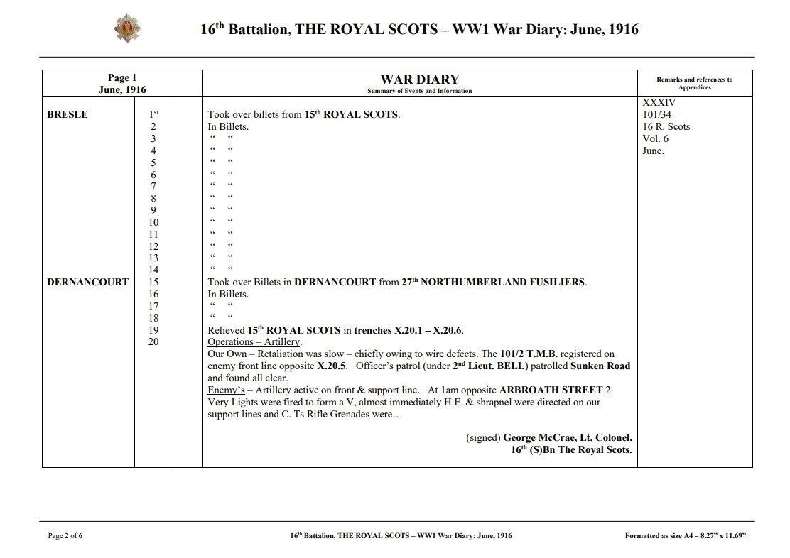Hendry (Harry) Stewart 16th Royal Scots. - Soldiers and their units ...