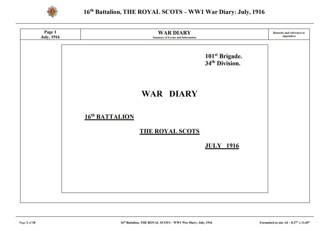 Hendry (Harry) Stewart 16th Royal Scots. - Soldiers and their units ...