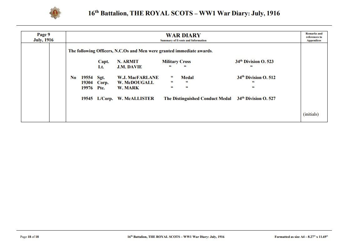 Hendry (Harry) Stewart 16th Royal Scots. - Soldiers and their units ...