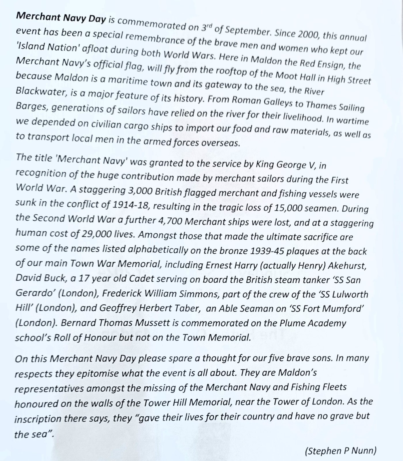 Merchant Navy Day - Sailors, navies and the war at sea - The Great War ...