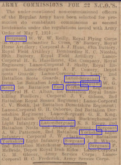 2nd Lt W G Kent - Soldiers and their units - The Great War (1914-1918 ...