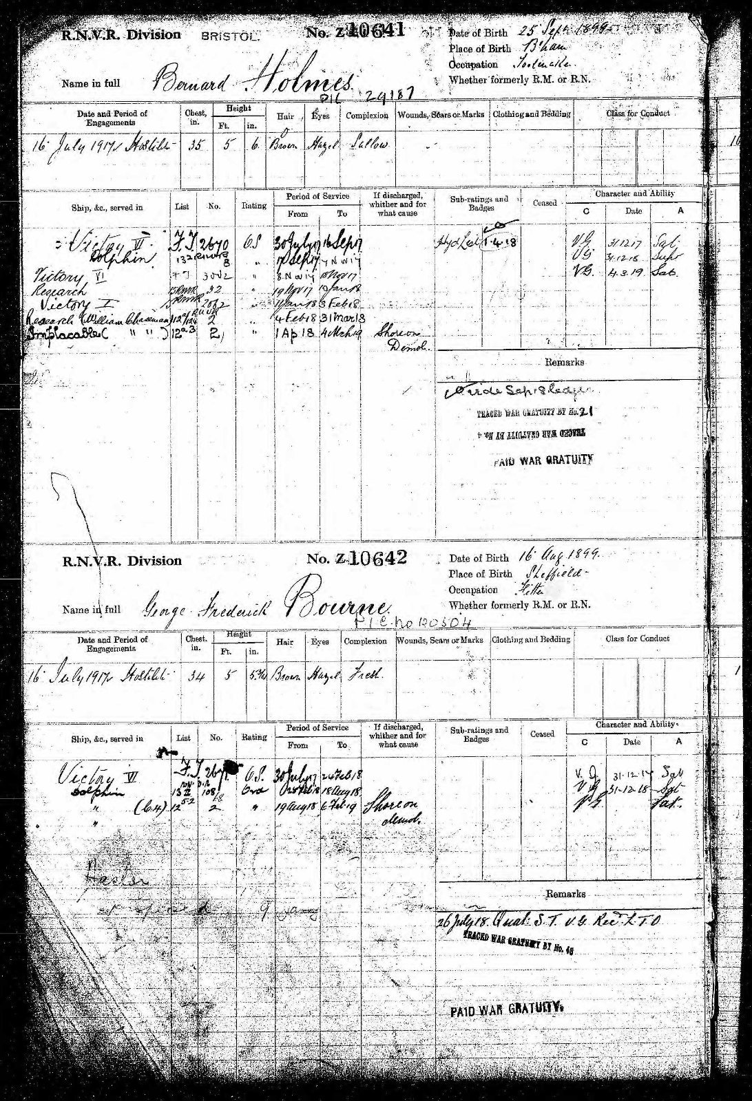 WW1 Royal Navy medal records - Sailors, navies and the war at sea - The ...