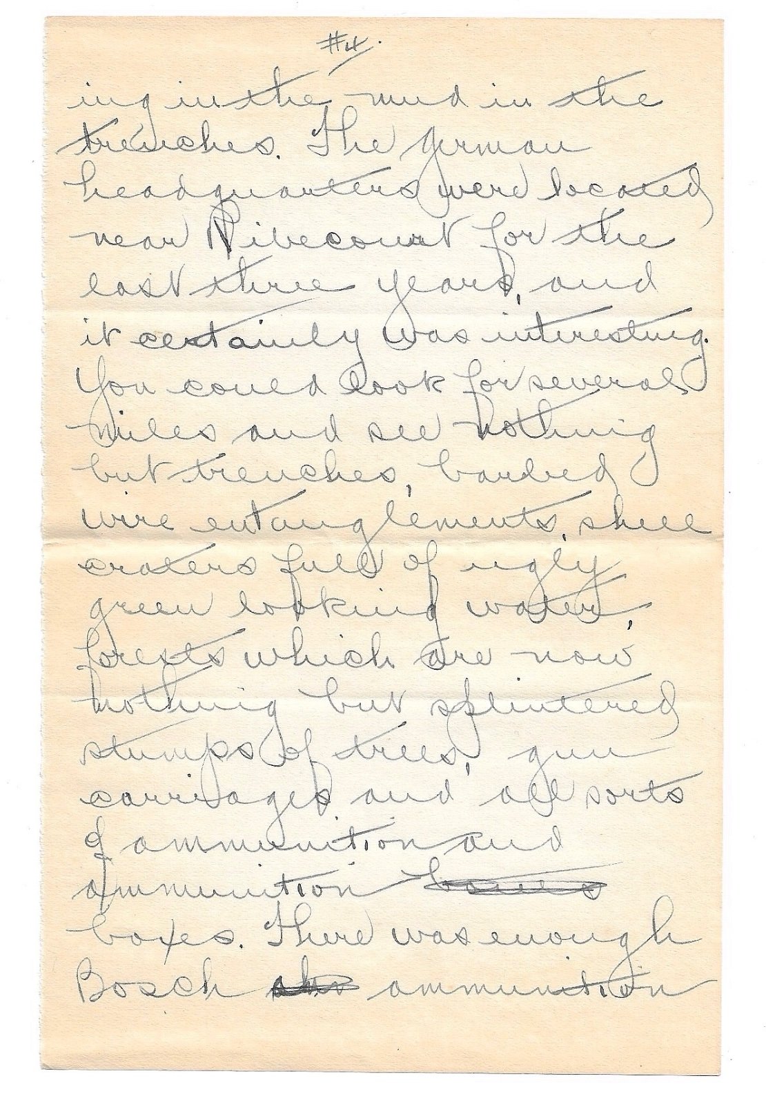 WW1 Era Letter Written by U.S. Serviceman in France. He writes of ...