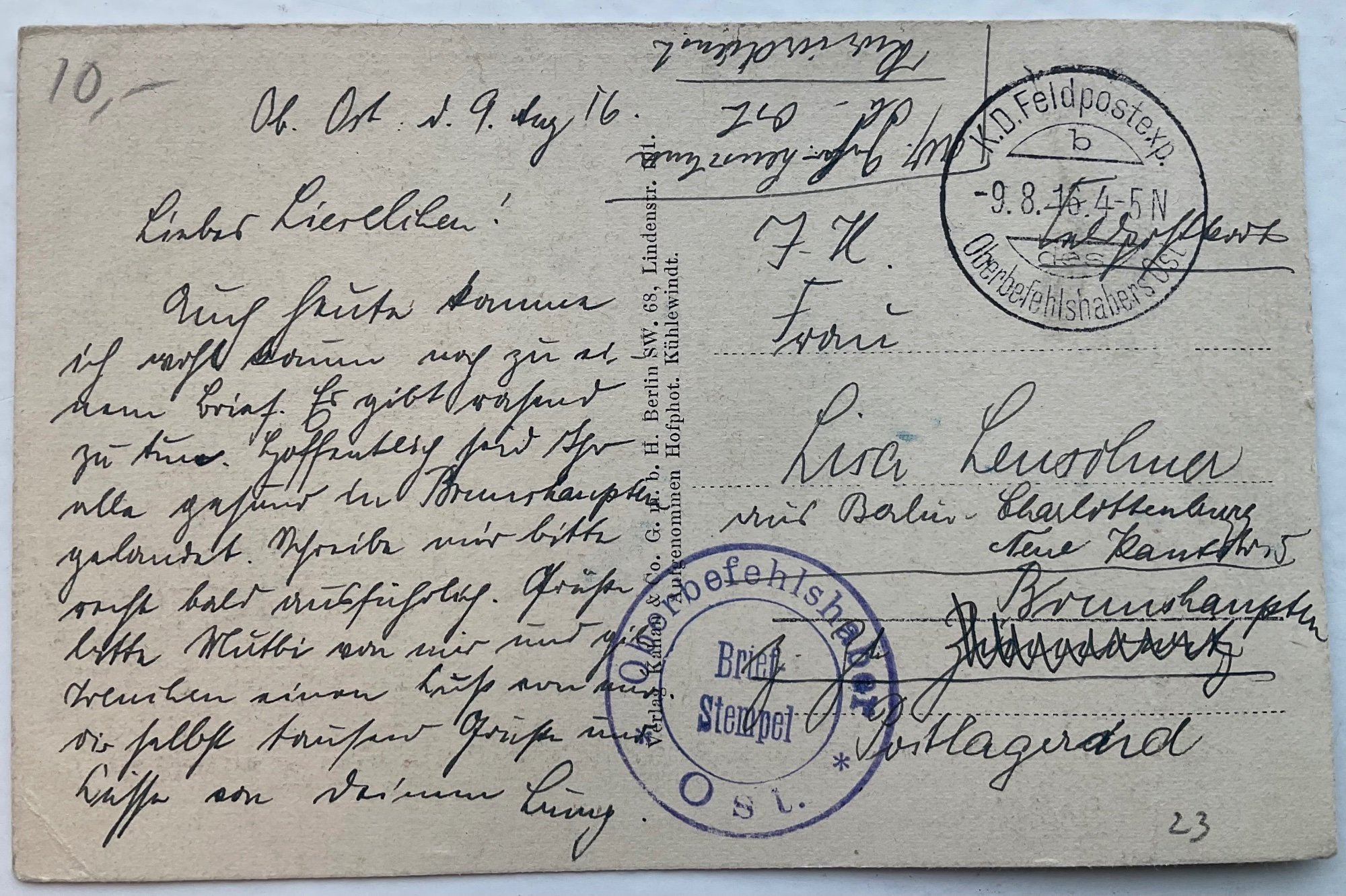 German Feldpost - Other Great War Chat - The Great War (1914-1918) Forum