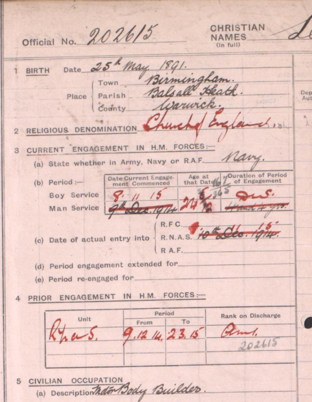 Handwriting Interpretation from an ADM188 form - Air personnel and the ...