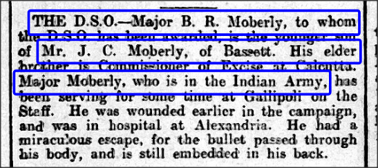 Major Bertrand Richard Moberly – did he serve in Gallipoli, possibly on ...