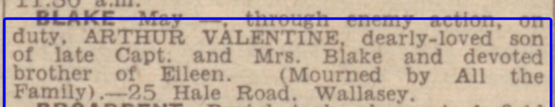 Lieutenant Arthur Valentine Blake - Soldiers and their units - The ...