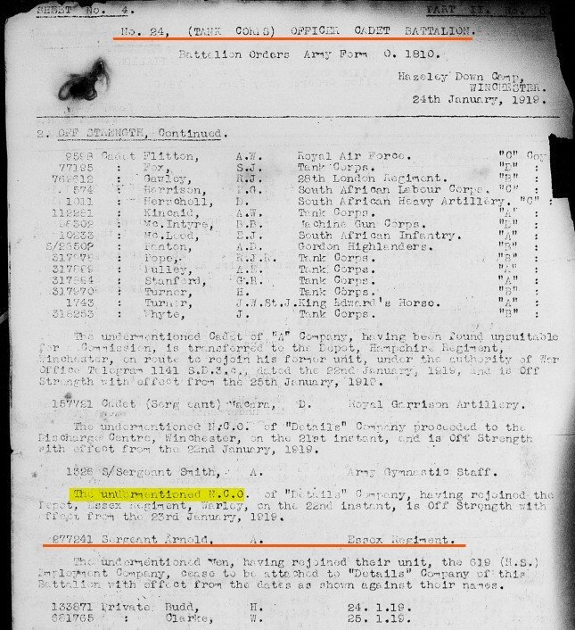 Pte. Alfred Arnold 7469 1/Hamps Reg. and 277241 3/6th Essex Reg ...