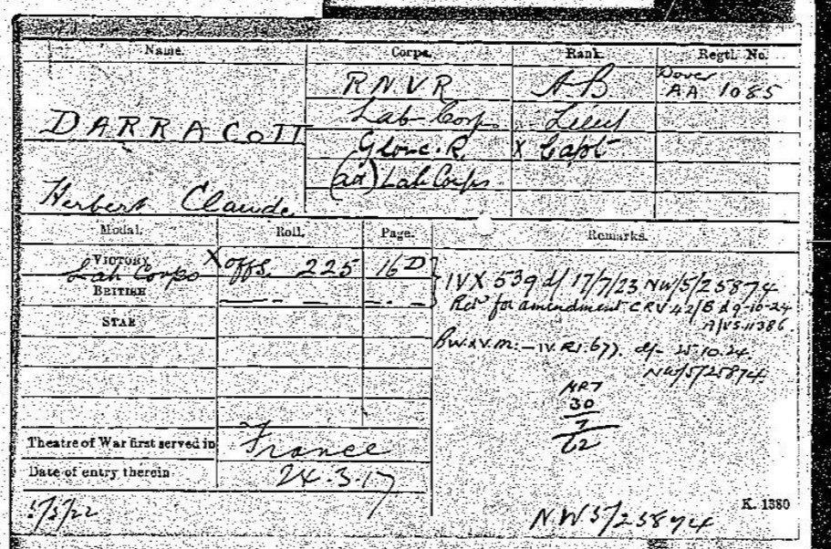 H.C Darracott - Soldiers and their units - The Great War (1914-1918) Forum
