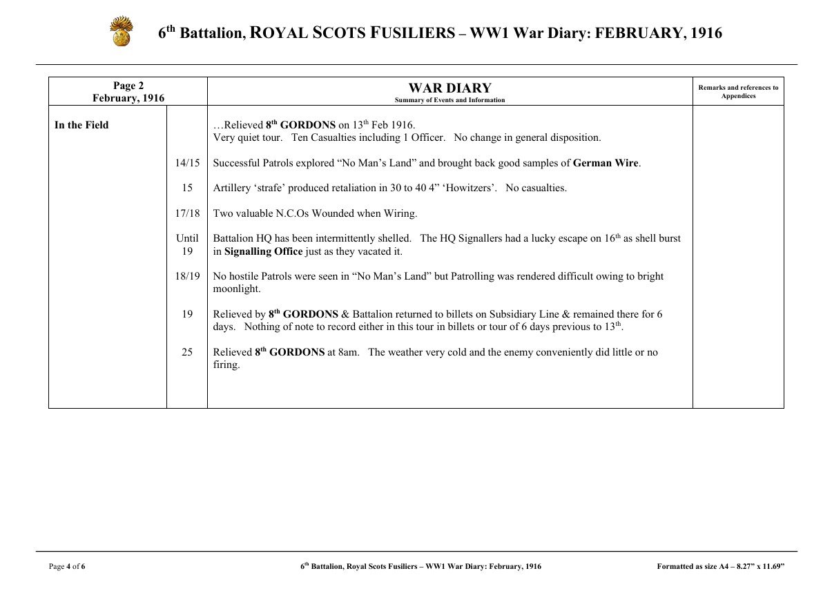 Pte 14824 J.Borland 6th Battalion Royal Scots Fusiliers - Soldiers and ...