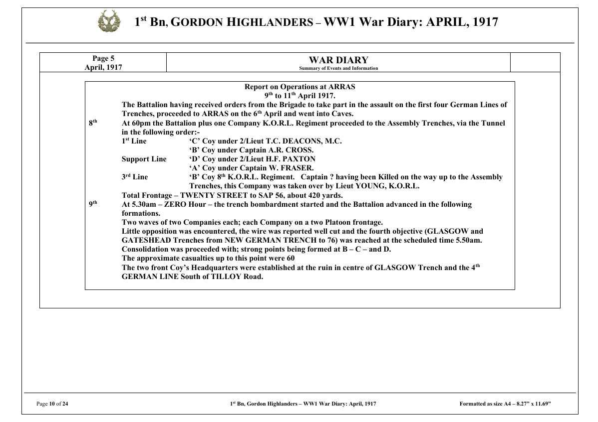 Gordon Highlanders during WW1 - Soldiers and their units - The Great ...