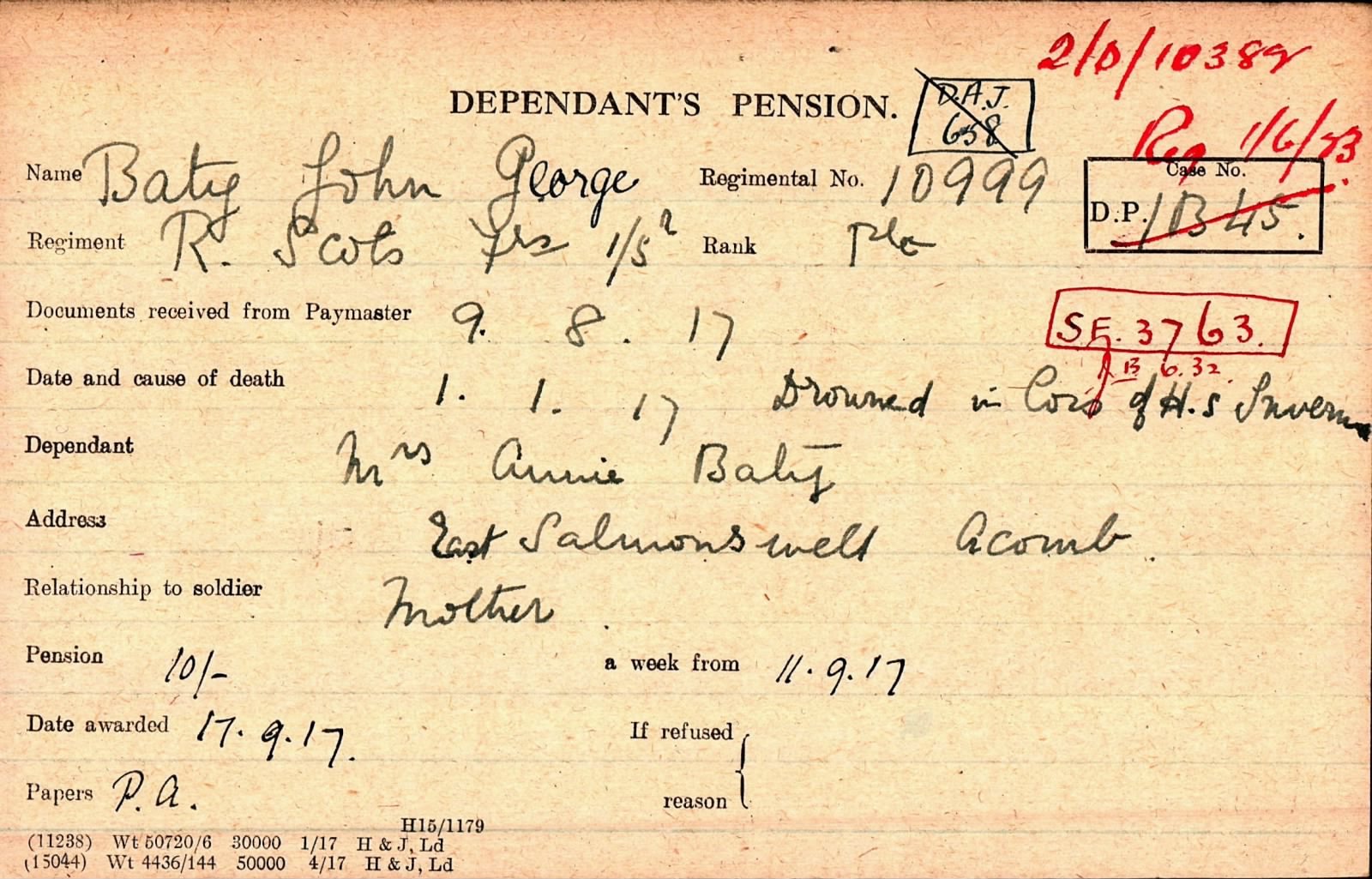 Pte John George Baty R Scots Fusiliers another relative - Soldiers and ...