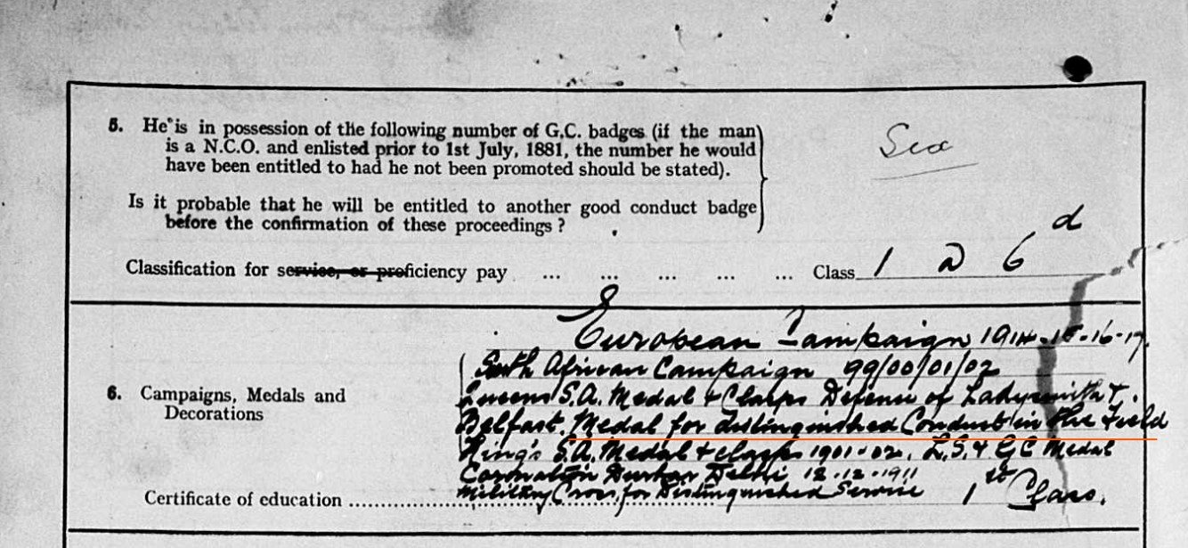 3154 RSM William Finney M.C. D.C.M 1st Battalion, Manchester Regiment ...