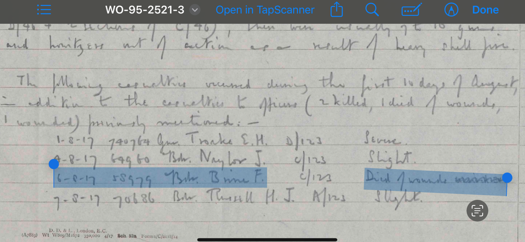 Bombardier Frank Brine – Royal Field Artillery – Killed 31 July 1917 ...