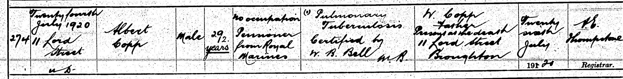 Help with Pension Card for Albert Copp RND, died 1920 - Sailors, navies ...