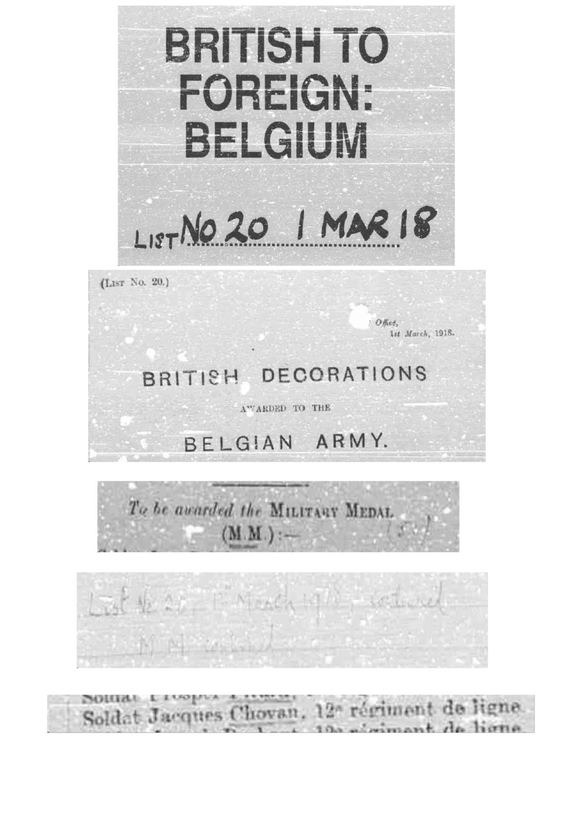 Military Medal awarded to a Belgian soldier - Medals - The Great War ...