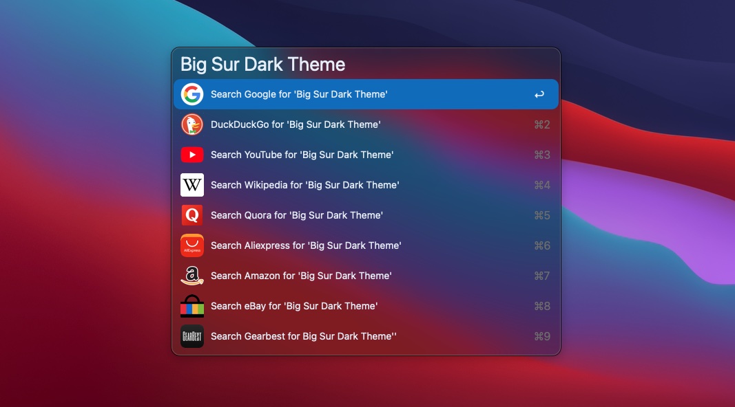 Big Sur Dark Blue Theme - Themes - Alfred App Community Forum