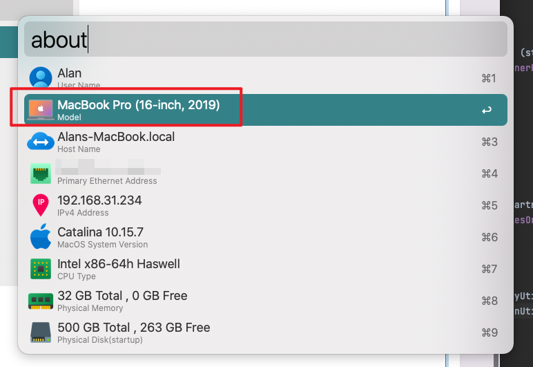 display your mac system info - Share your Workflows - Alfred App ...