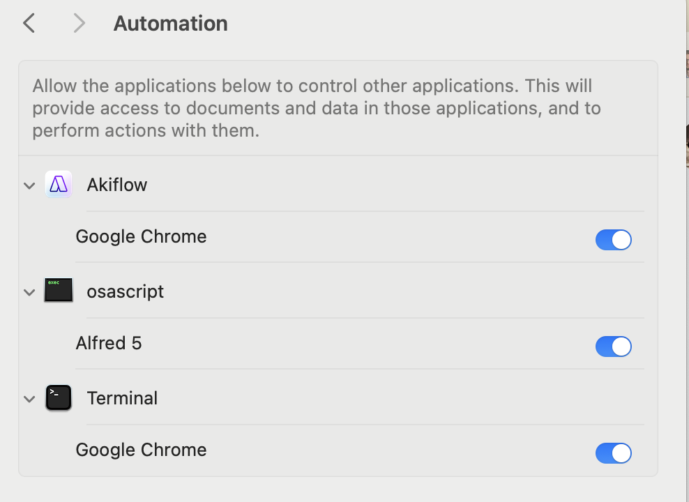 Alfred not asking permissions for Automation in System Settings ...