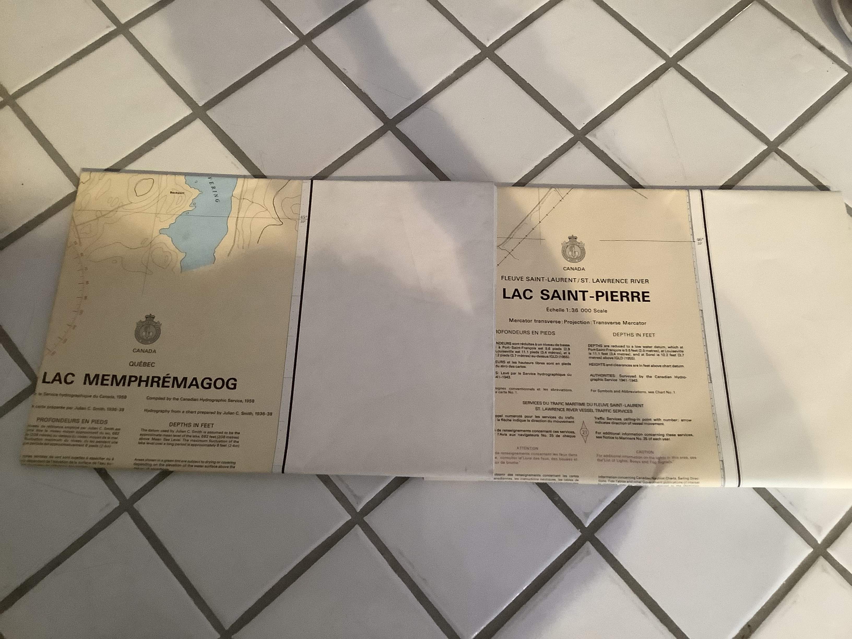 Différentes cartes marine et et topo - Le Pub Pêche QC - Pêche QC