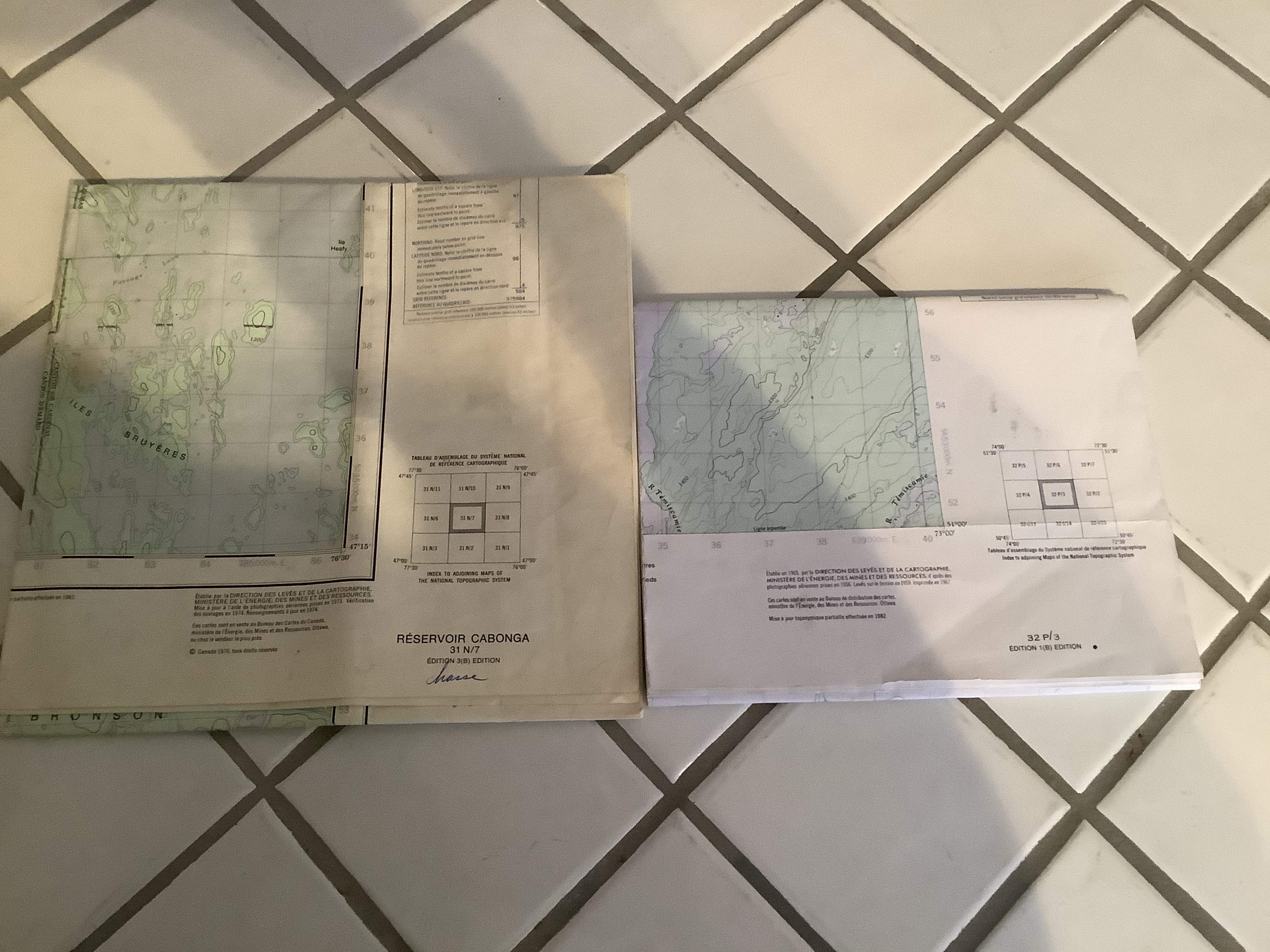 Différentes cartes marine et et topo - Le Pub Pêche QC - Pêche QC