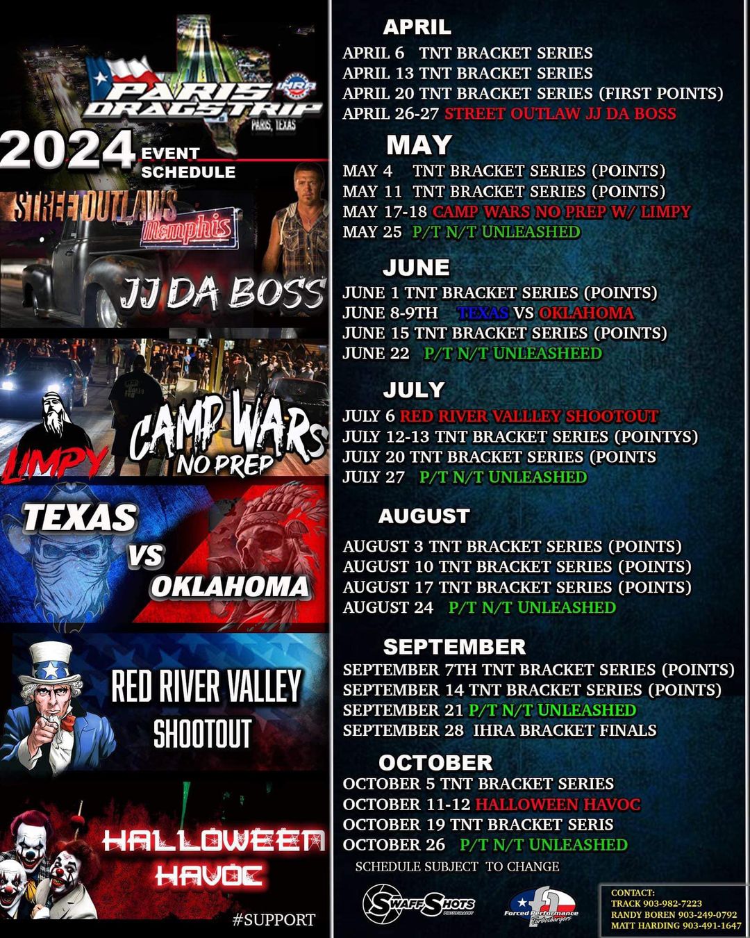 Paris Drag Strip 2024 Schedule - 2024 Texas Track and Series Schedules ...