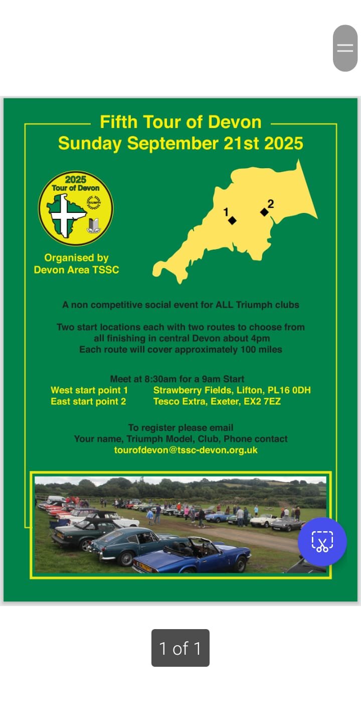 Devon Area Events Programme 2025 - Meetings - The Triumph Sports Six ...