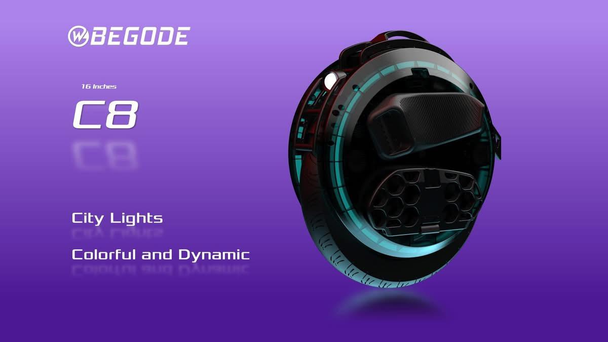Begode C8 1500wh: 84V, 16" tire, 68lb, suspension - Begode (Gotway ...