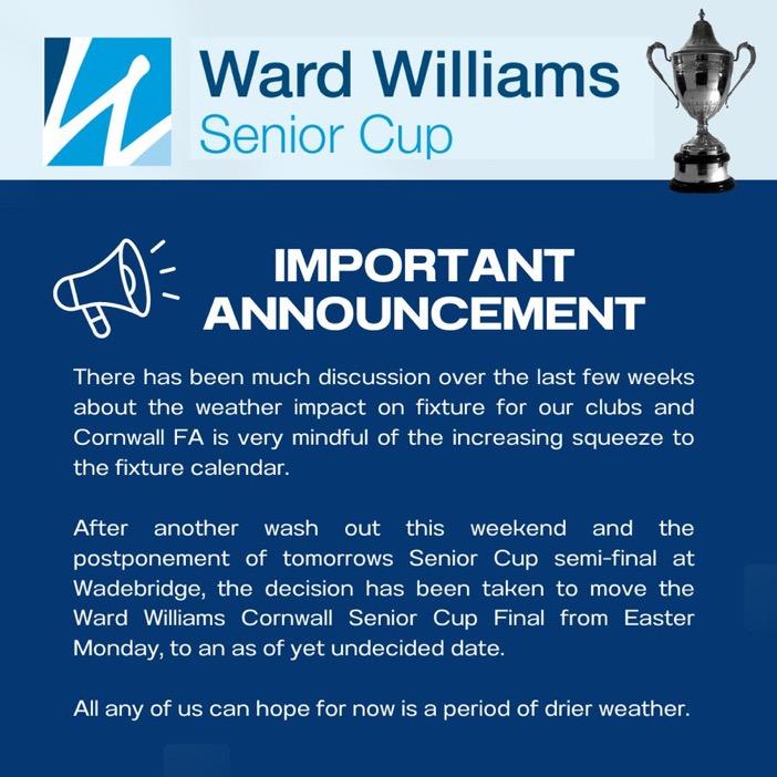 Senior Cup Final moving to later in season - Walter C Parson Peninsula ...