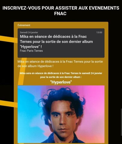 2026 - Mika Signing Session - FNAC Ternes, Paris - 24 Jan - Mika News ...
