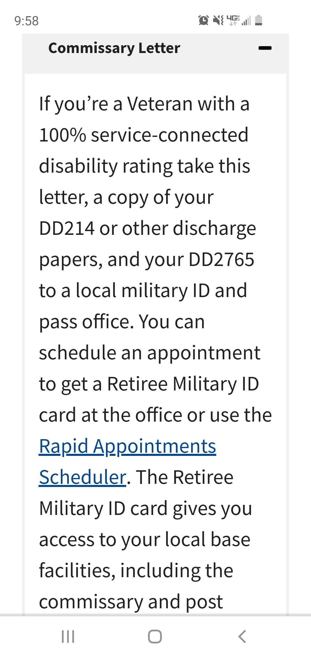 Retired military ID card at 100%? - Eligibility - Veterans Compensation ...